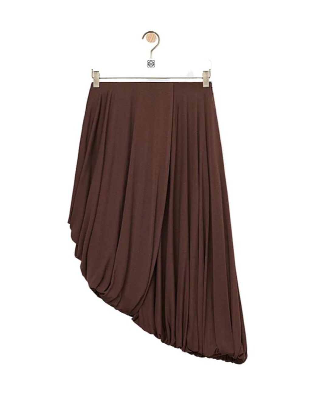 Loewe Draped Viscose Skirt in Brown | Lyst