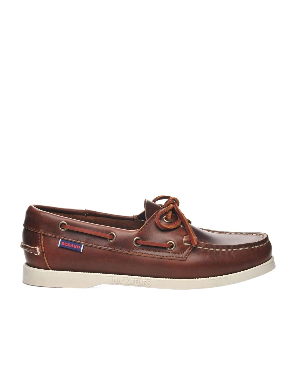 Sebago Docksides Portland Waxed Boat Shoes in Brown for Men | Lyst
