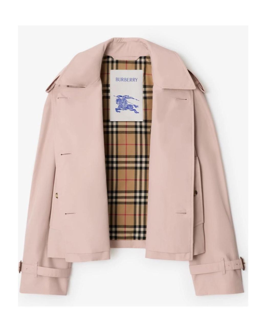 Burberry Cropped Tropical Gabardine Mayfair Trench Jacket in Pink | Lyst