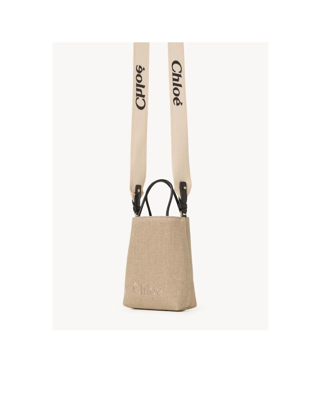 Chloé Sense Logo Shoulder Bag in Natural | Lyst