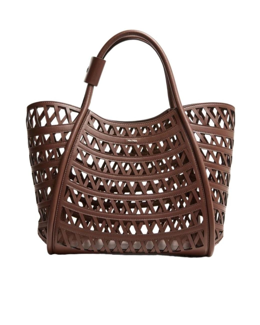 Max Mara Woven Handbag in Brown | Lyst