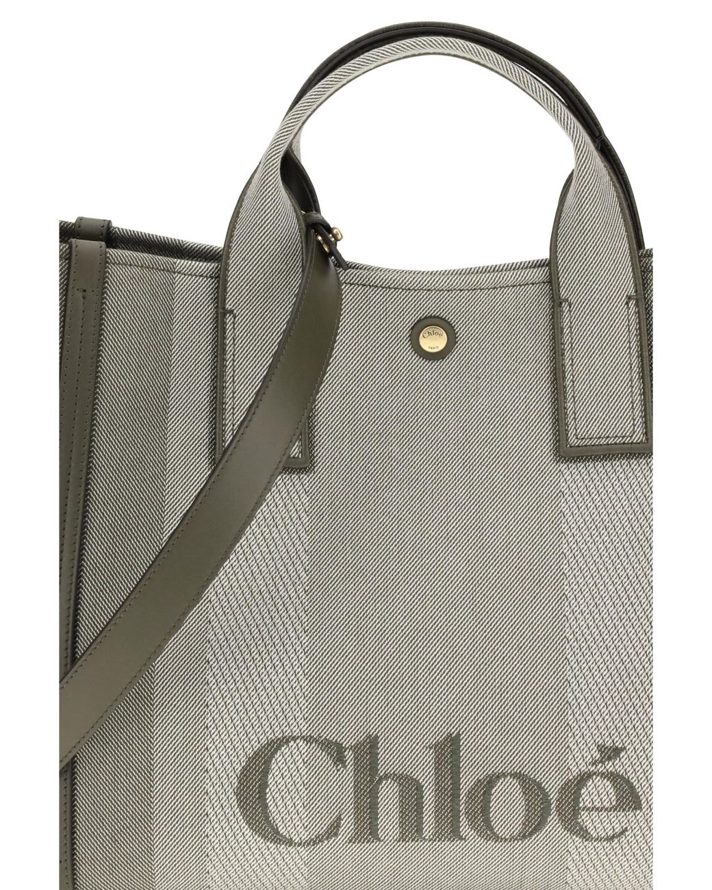 Chloé Chloé Carry Logo Detailed Large Tote Bag in Gray | Lyst