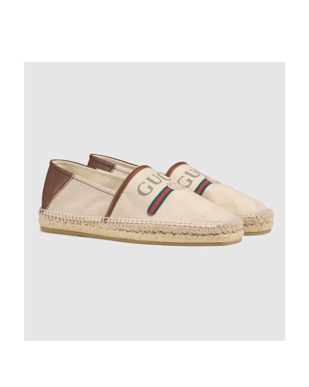 Gucci Logo Canvas Espadrille in Natural for Men | Lyst