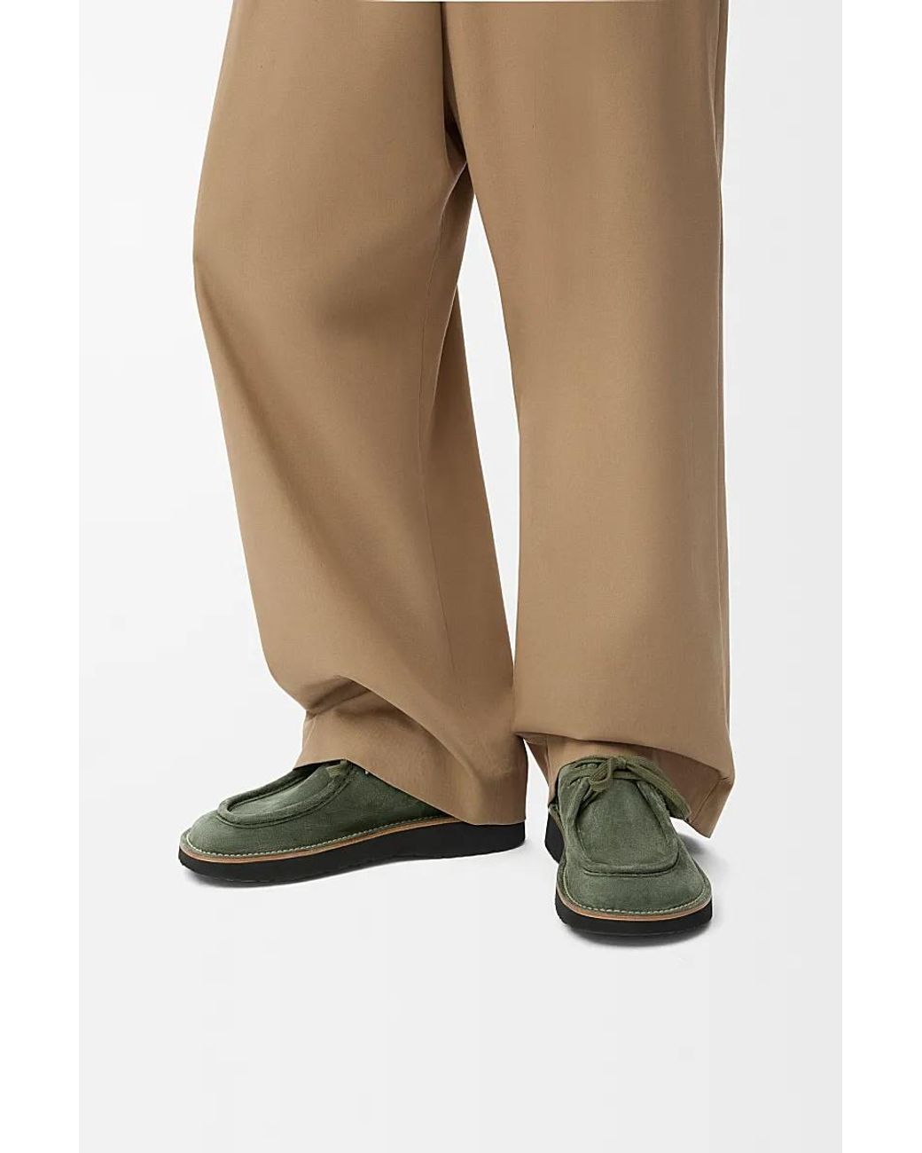 Loewe Lace-Up Suede Derby Shoes in Green for Men | Lyst
