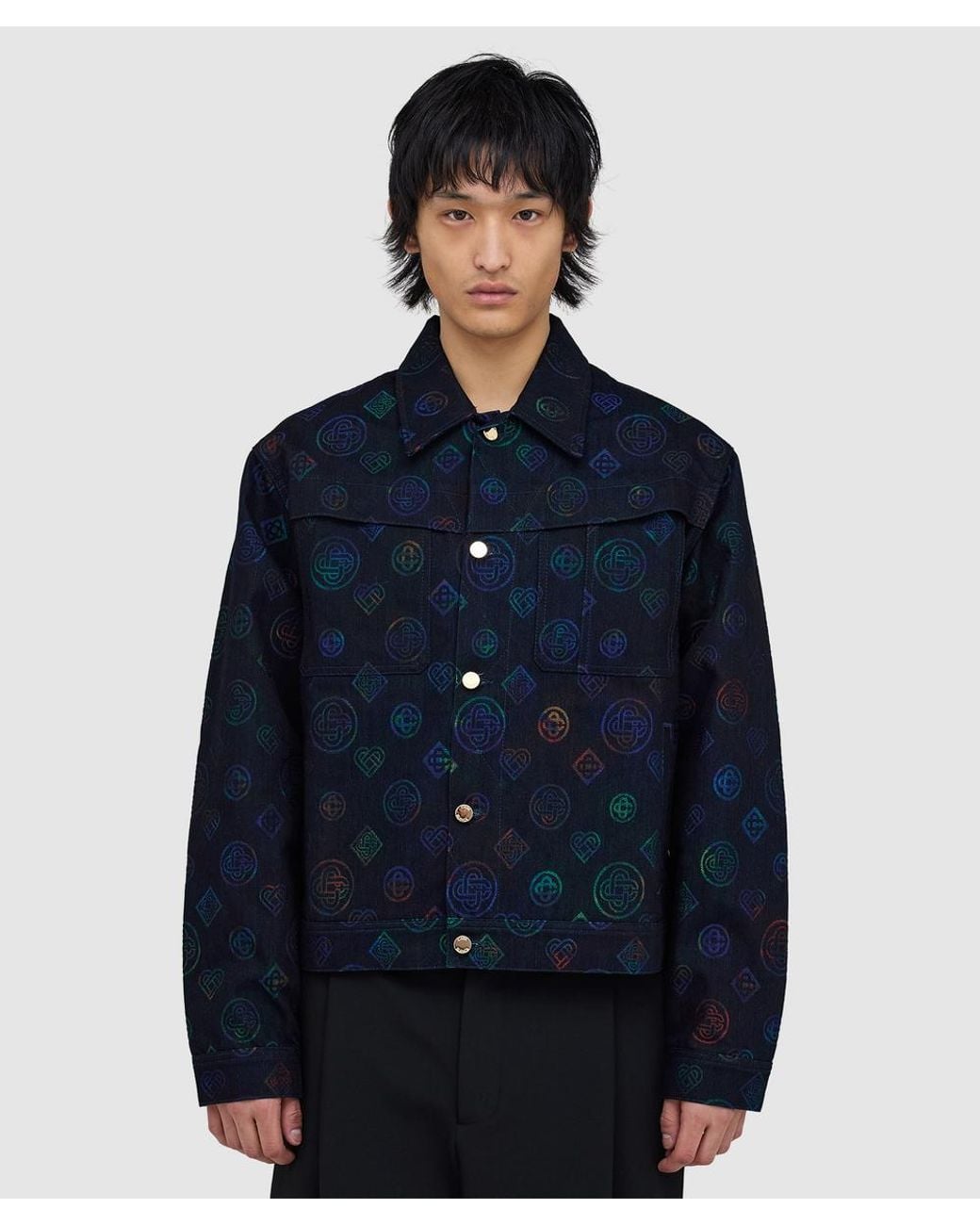 CASABLANCA Heat Map Denim Jacket (Denim in Blue for Men | Lyst UK