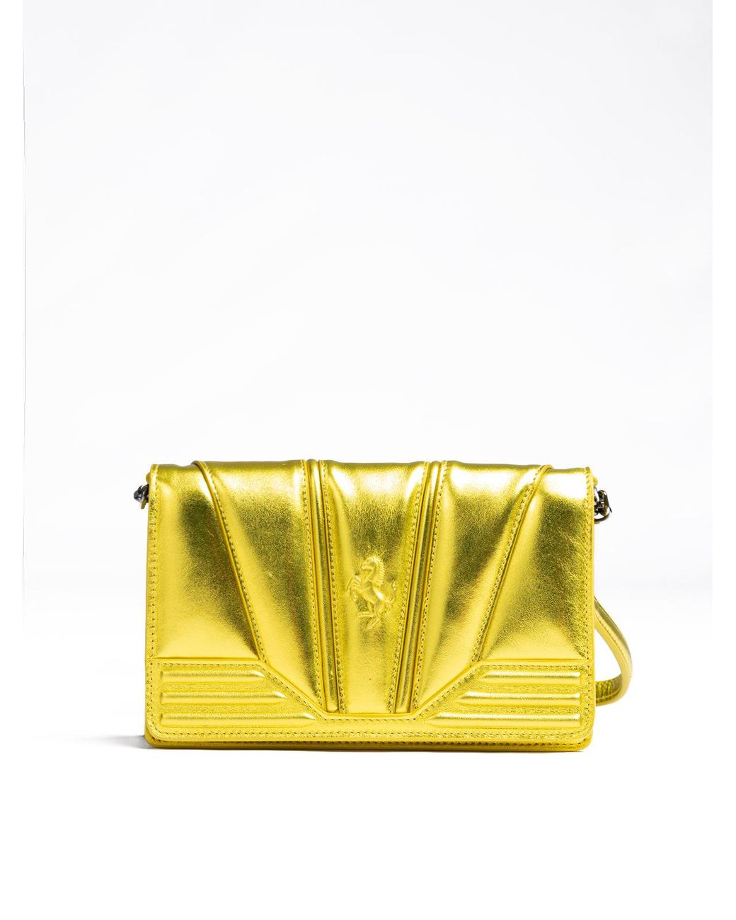 Ferrari Metal Yellow Gt Patent Leather Bag With Chain | Lyst UK