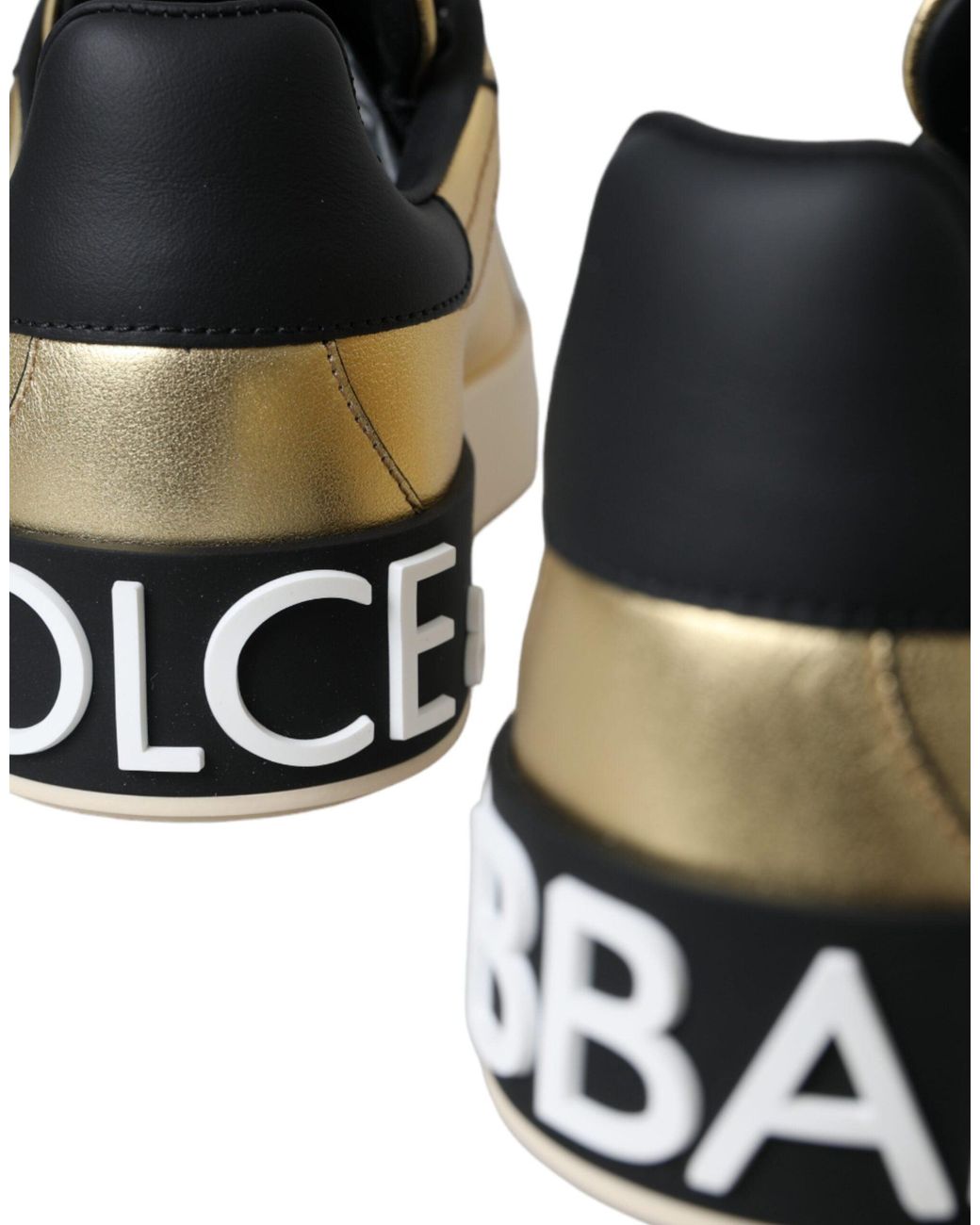 Dolce & Gabbana Portofino Calf Leather Sneakers Shoes in Black | Lyst
