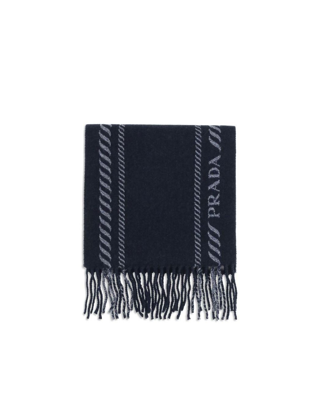 Prada Virgin Wool And Cashmere Scarf in Blue for Men | Lyst