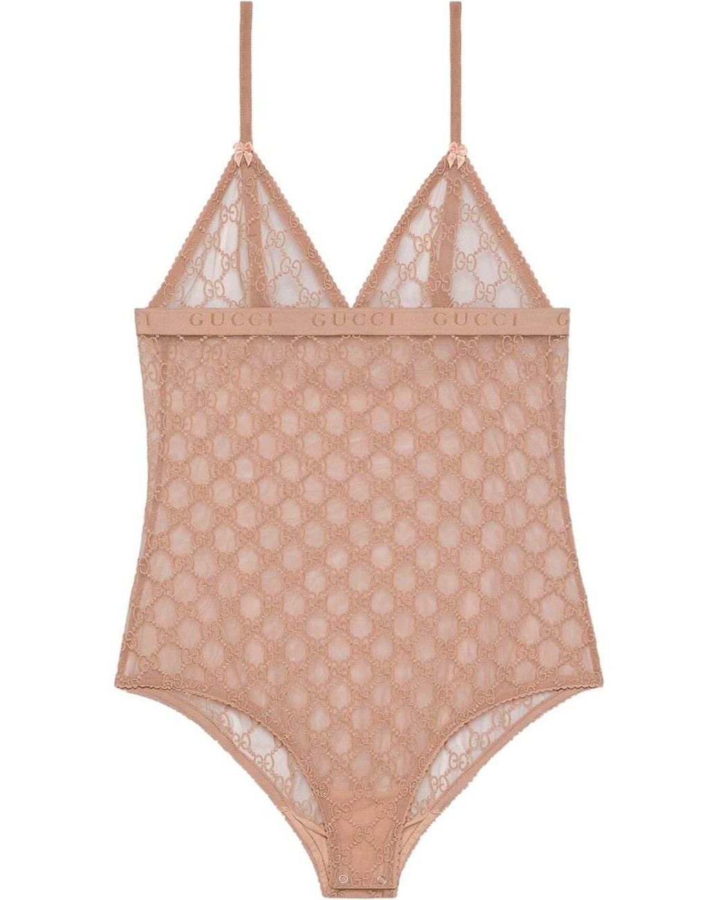 Gucci gg Tulle Bodysuit in Black | Lyst