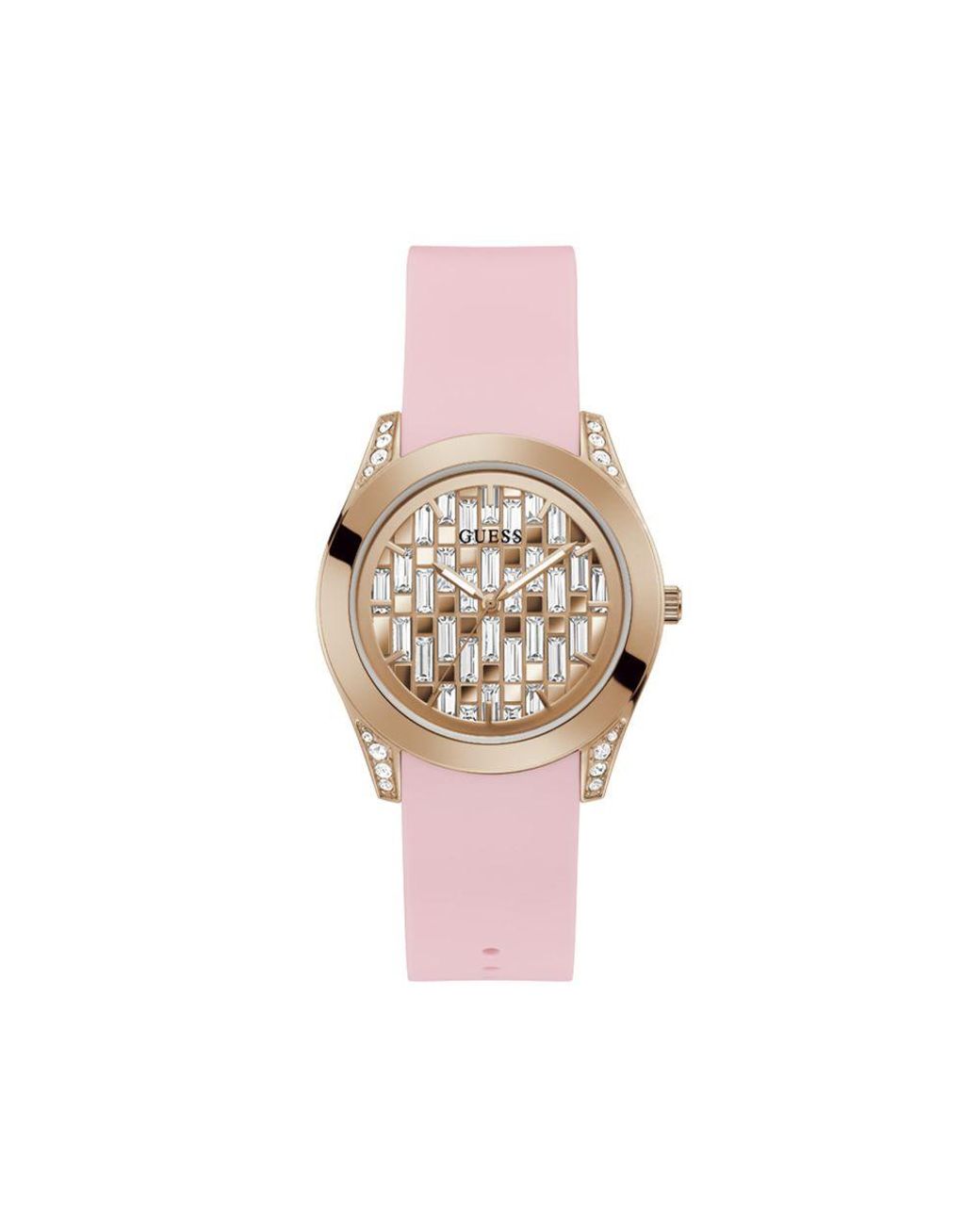 Guess Pink Silicone Watch | Lyst UK