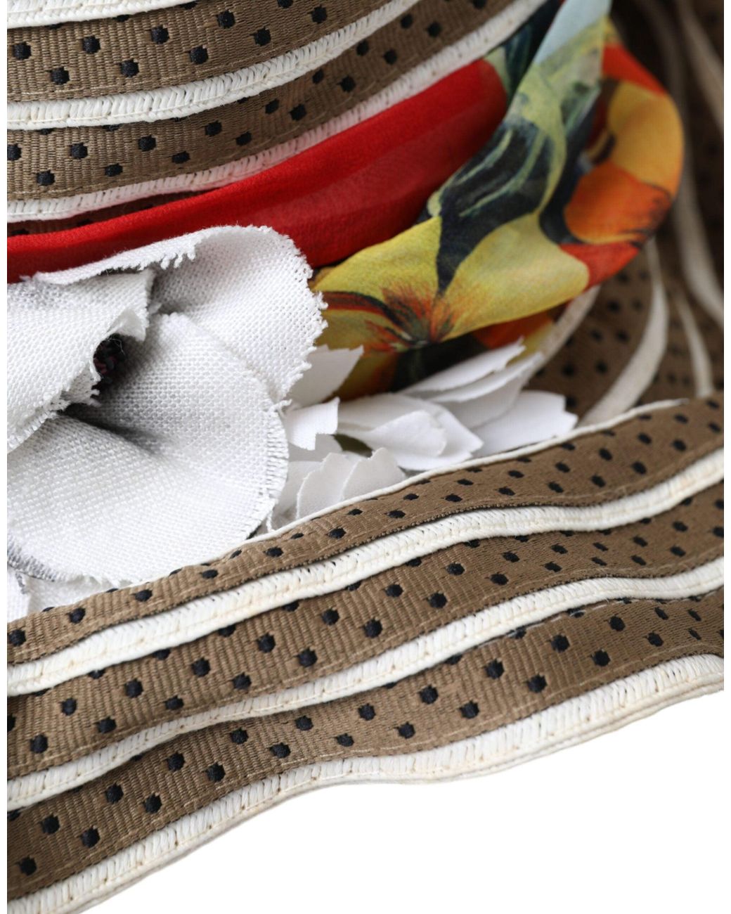 Dolce & Gabbana Multicolor Fantasy Wide Brim Floppy Hat in White | Lyst