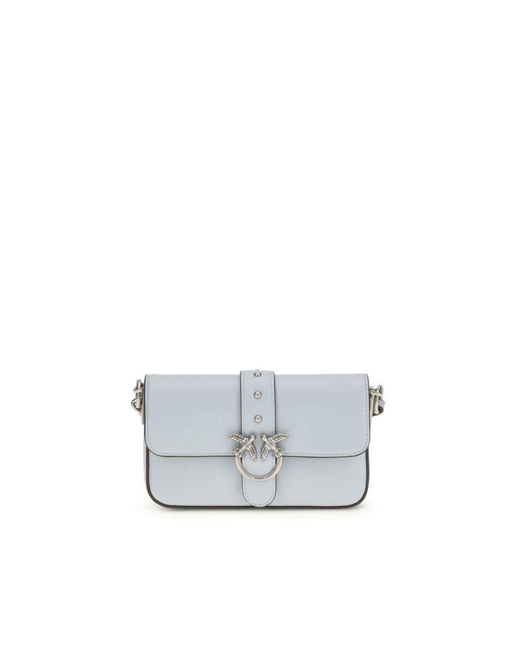 Pinko Blue Calf Leather Bos Taurus Shoulder Bag in Grey | Lyst UK