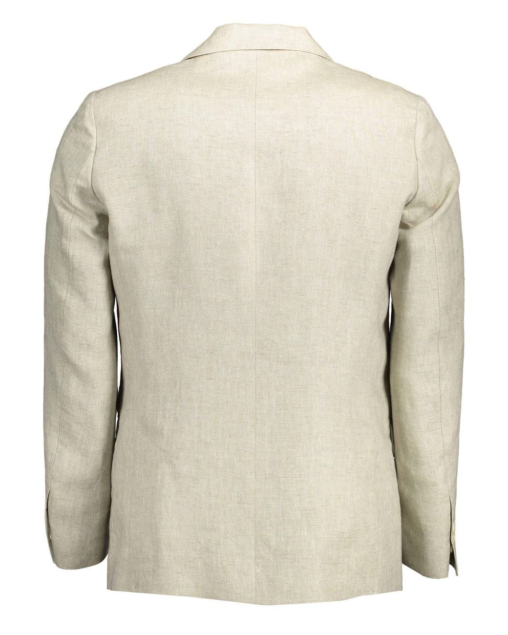 GANT Linen Classic Jacket With Logo Detailing in Natural for Men | Lyst