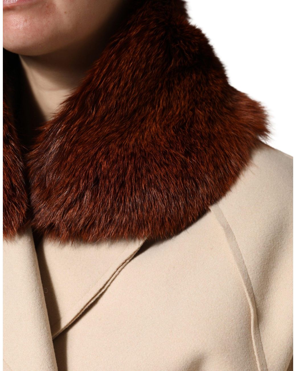 Dolce & Gabbana Mink Fur Collar Neck Wrap 60Cm X 14Cm Scarf in Brown | Lyst