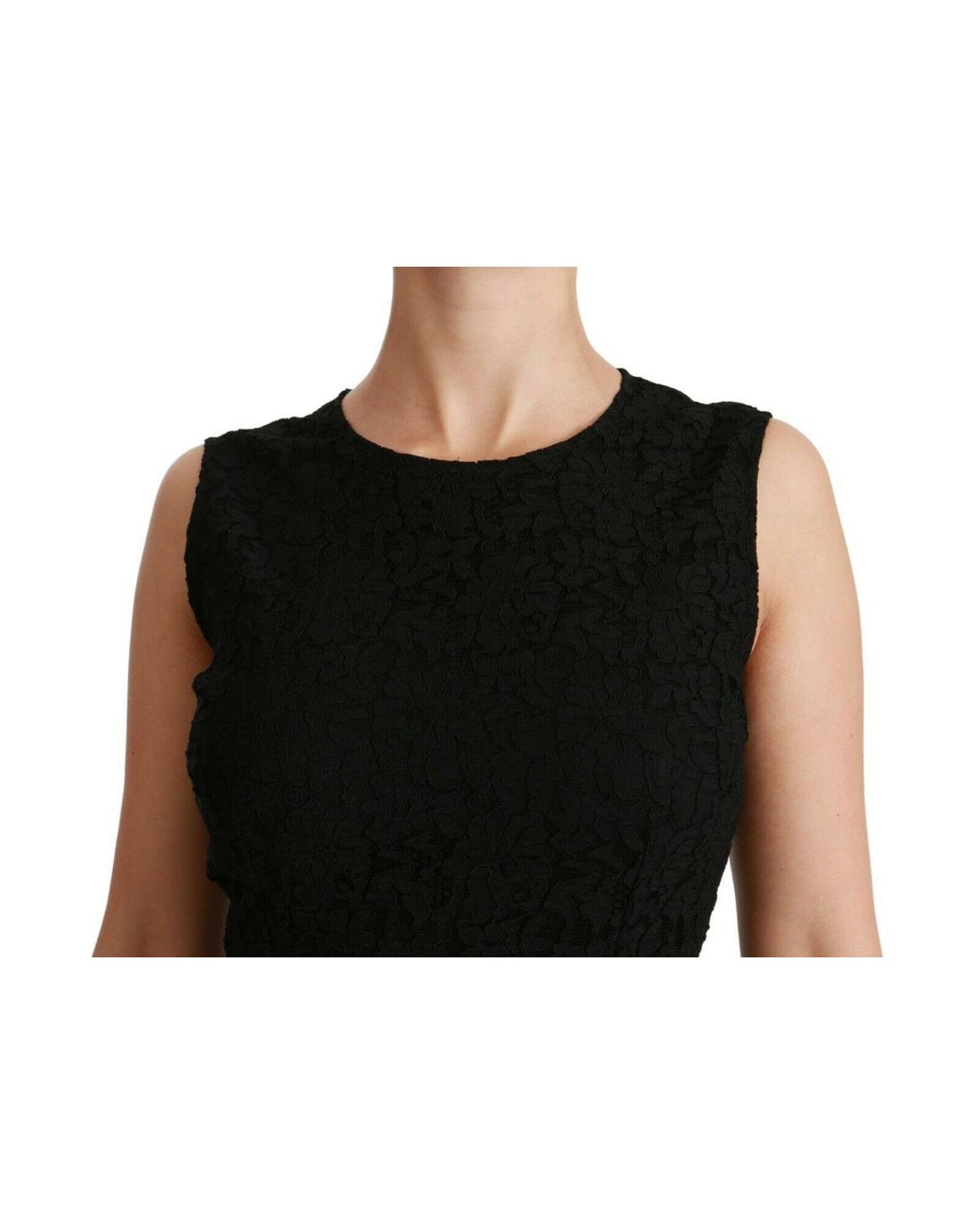 Dolce & Gabbana Elegant Crystal Sheath Knee-Length Dress in Black | Lyst