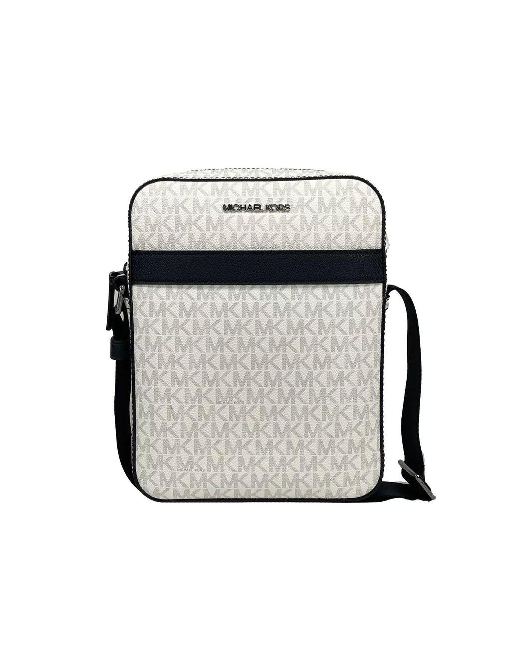 Michael Kors Cooper Medium Flight Crossbody Bag White in Black for Men ...