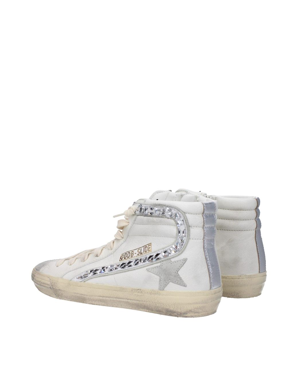 Golden Goose Slide Hightop Sneakers Rhinestones in Grey | Lyst UK