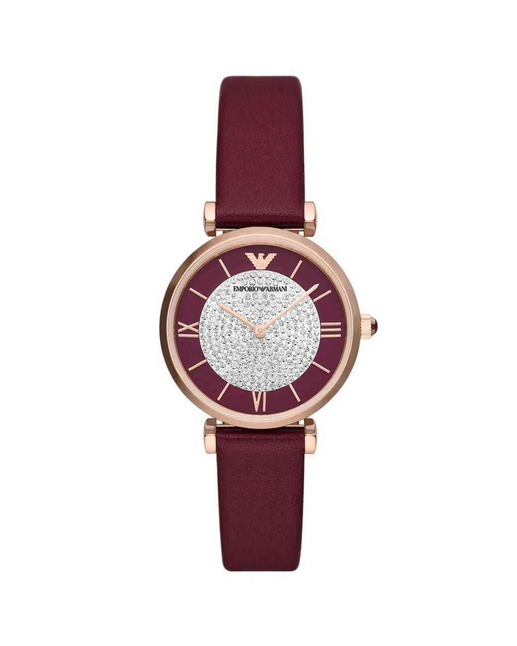 Emporio Armani Rose Gold Watch in Purple | Lyst UK