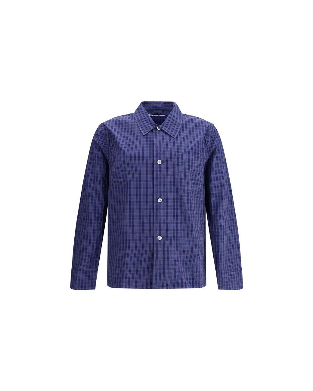 Our Legacy Box Check Shirt in Blue for Men | Lyst