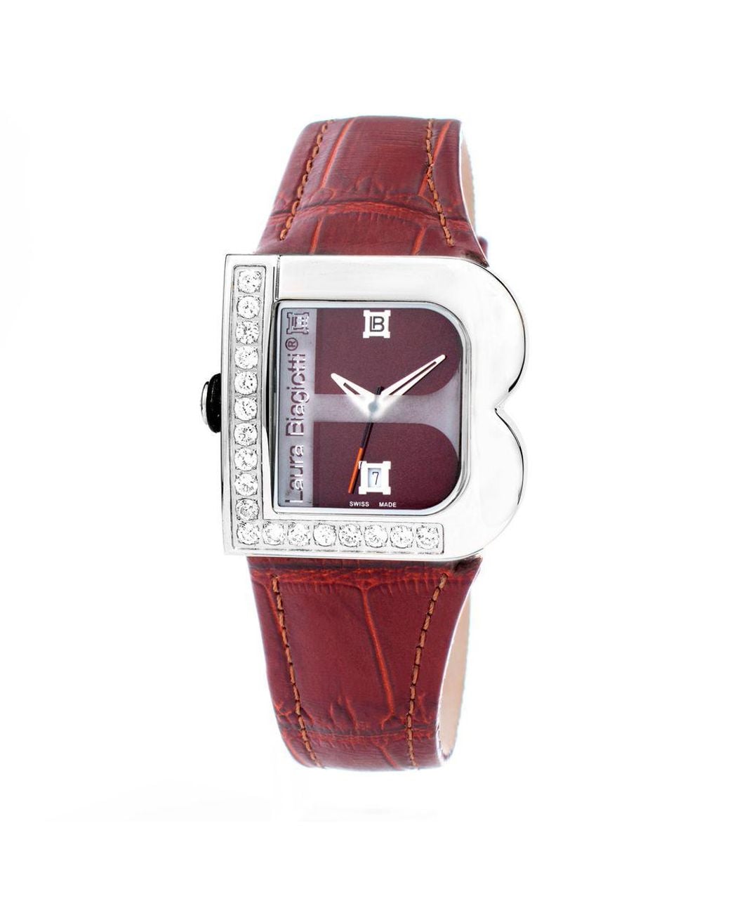 Laura Biagiotti Brown Leather Dress Watch in Red | Lyst UK