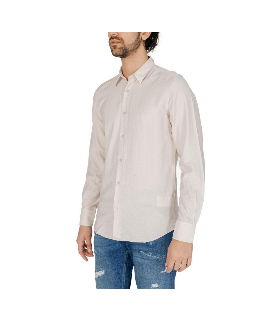Antony Morato Beige Viscose Shirt in Grey for Men | Lyst UK