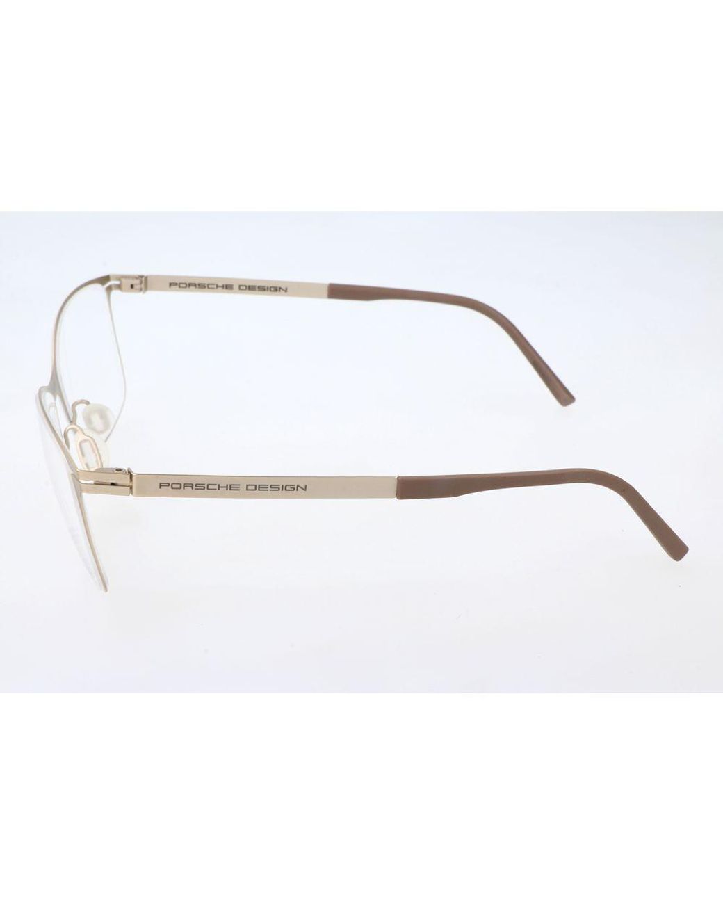 Porsche Design Gold Metal Glasses (frames) in White | Lyst