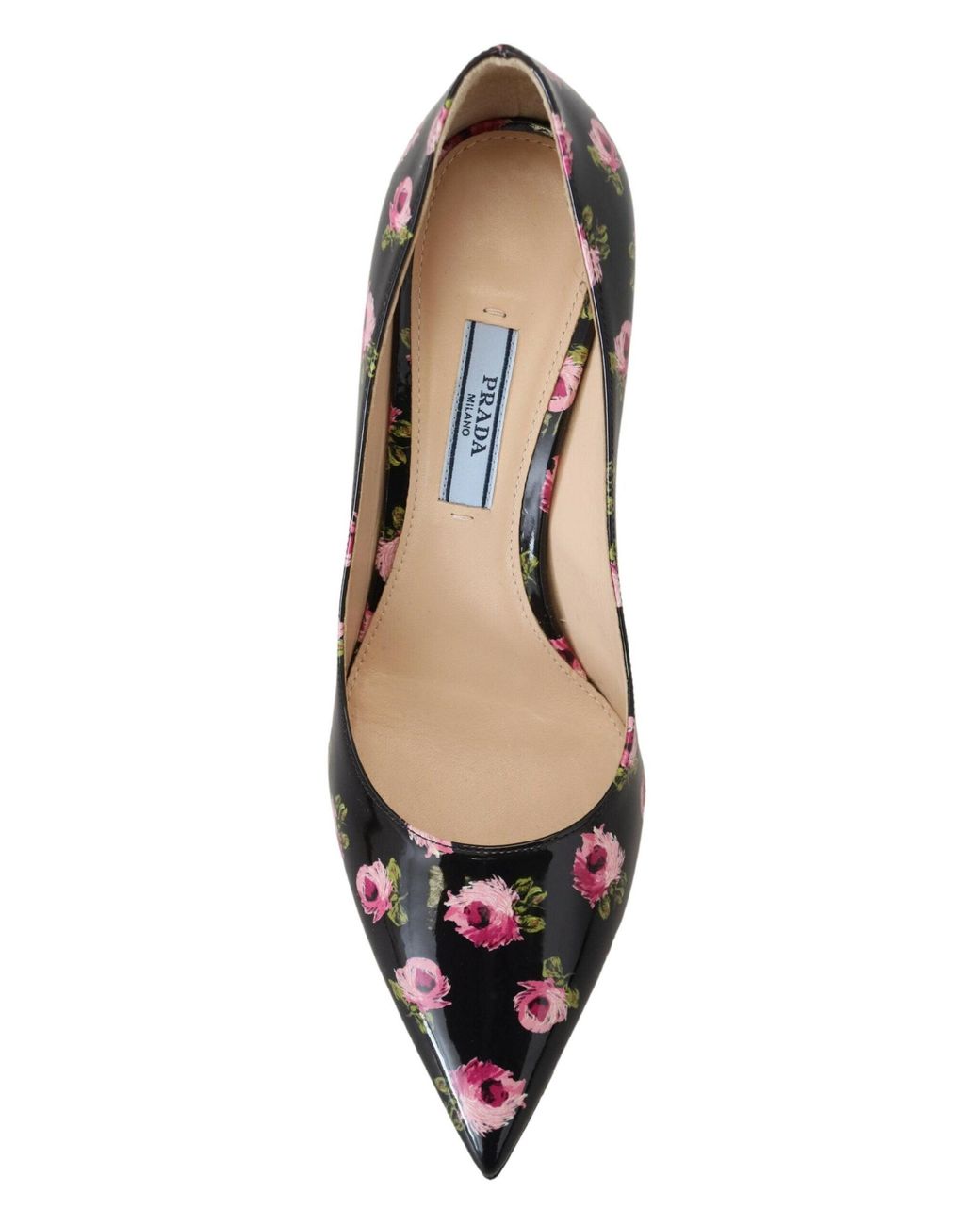 Prada Leather Floral Heels Stilettos Pumps in Black | Lyst