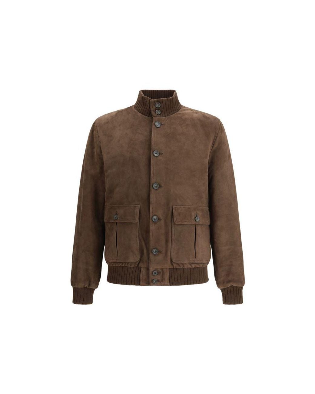 D'Amico Suede Goat Leather Jacket in Brown for Men | Lyst