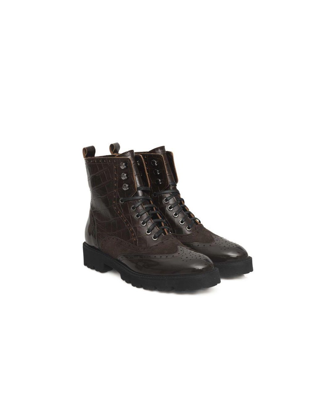 Cerruti 1881 Brown Cowhide Boot in Black | Lyst