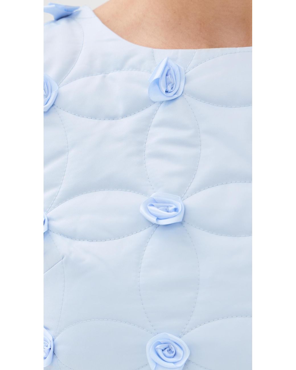 Tanner Fletcher Pippin Quilted Rosette Mini Dress in Blue | Lyst