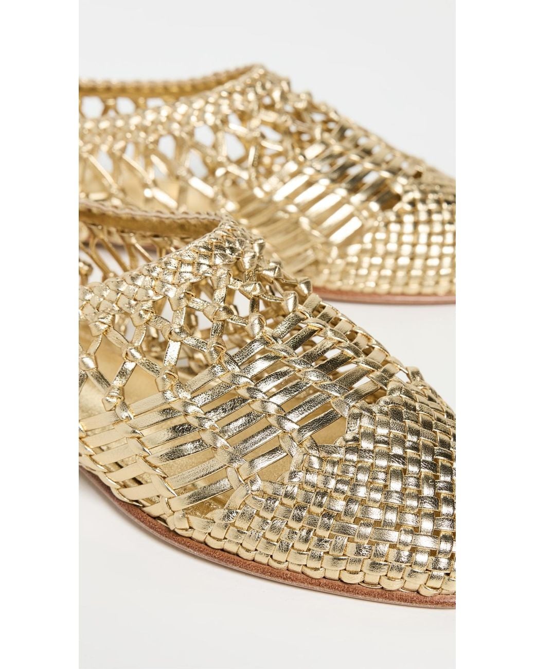 Jonathan Simkhai Eden Metallic Open Weave Ballet Flats in White | Lyst