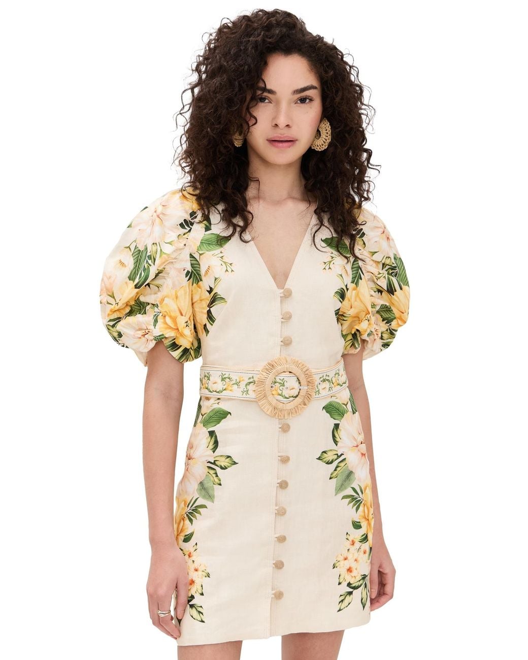 Farm Rio Puff Sleeve Mini Dress