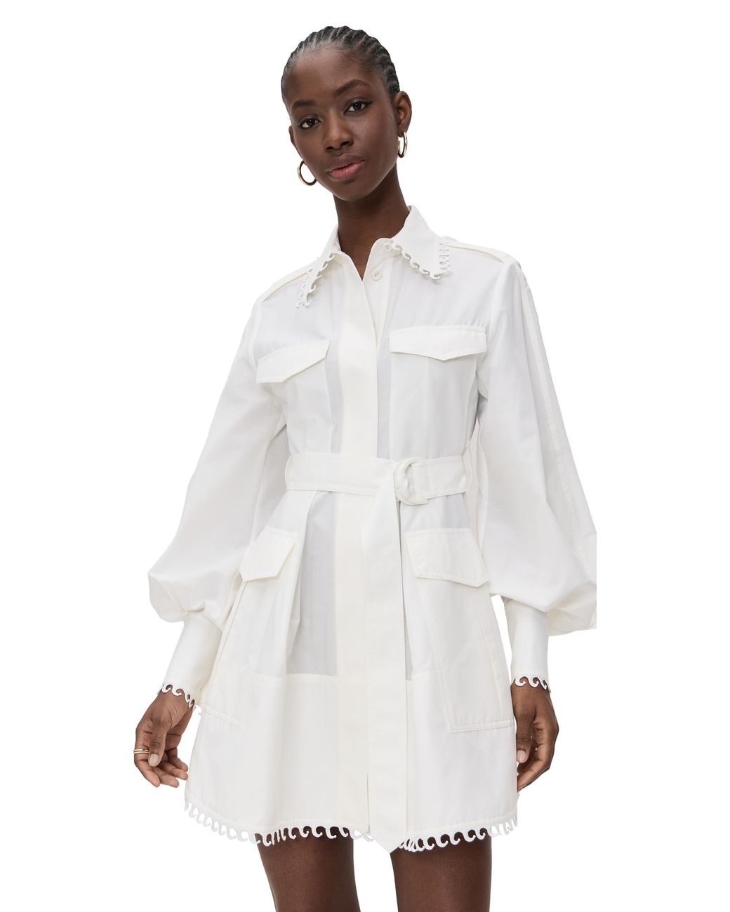 Zimmermann Illuminate Utility Mini Dress in White | Lyst