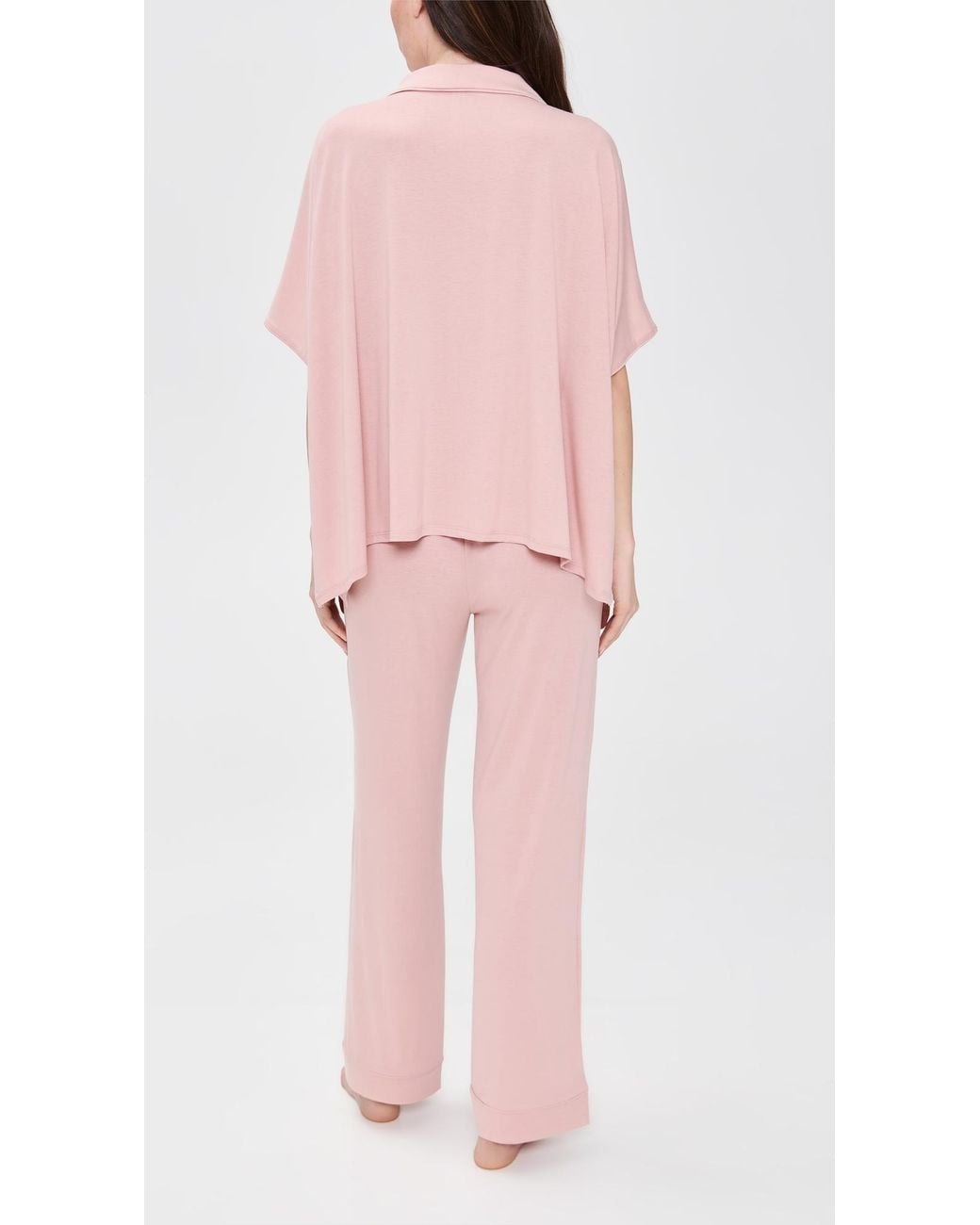 Flora Nikrooz Solid Knit Caftan Pajama Set in Pink | Lyst