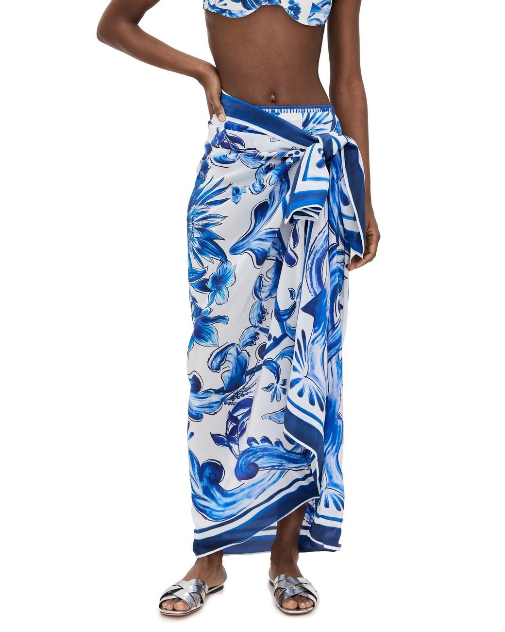 FARM Rio Garden Tiles Panneaux Coverup in Blue | Lyst
