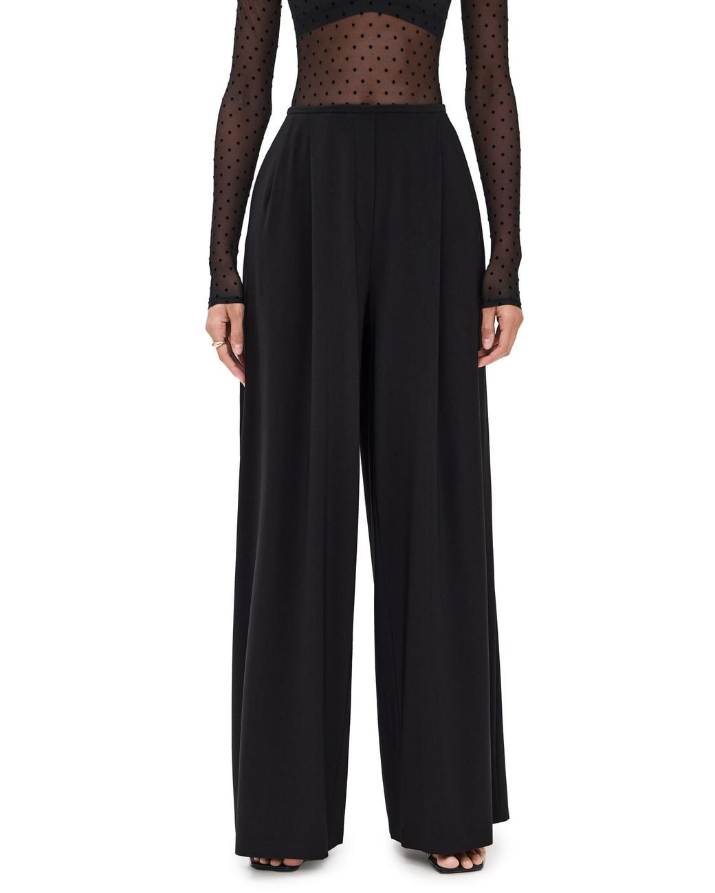 Norma Kamali Pleat Pants in Black | Lyst