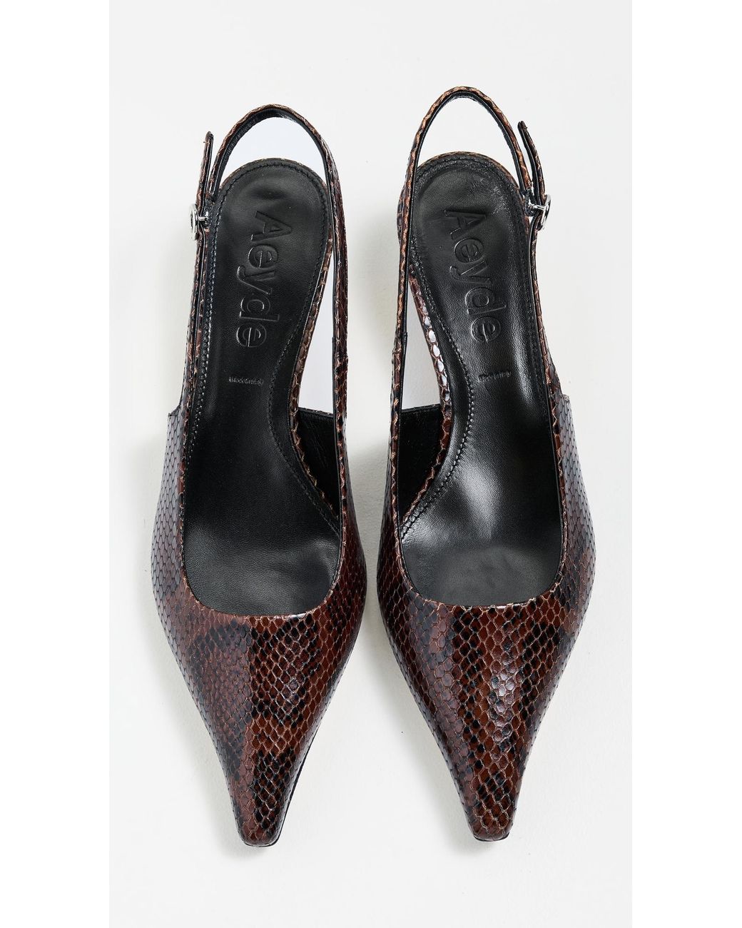 Aeyde Catrina Snake Print Calf Leather Heels in Black | Lyst