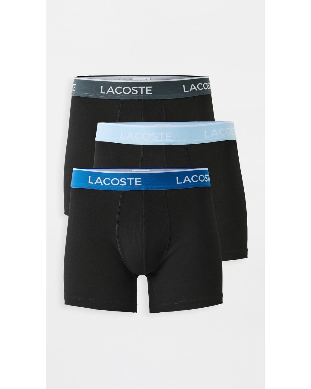 Lacoste Cotton Stretch Jersey Boxer Briefs 3 Pack in Black for Men | Lyst