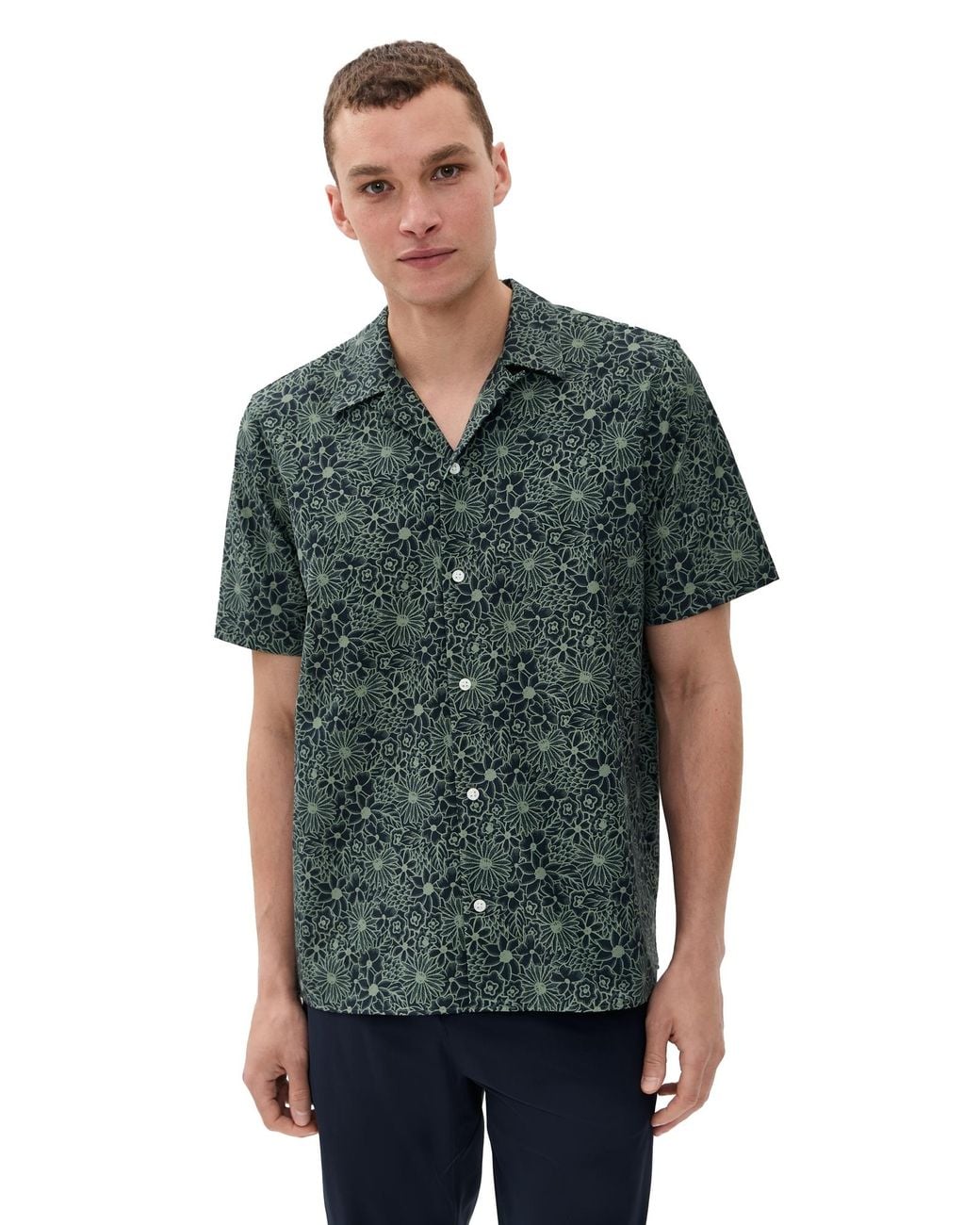 Rhone State Of Mind Camp Collar Shirt in Green for Men | Lyst