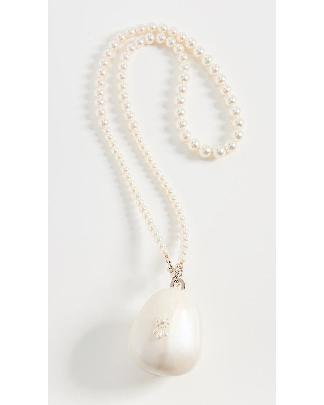 Simone Rocha Faberge Nano Egg Bag With Pearl Crossbody in White | Lyst Simone Rocha Faberge Nano Egg Bag With Pearl Crossbody in White | Lyst