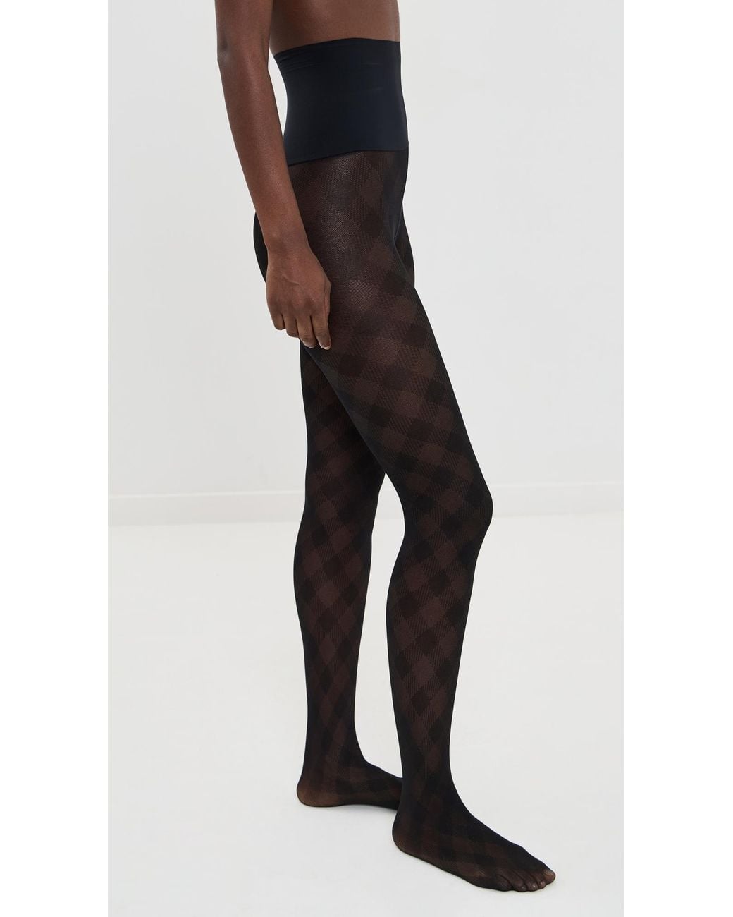 Commando Check Plaid Sheer Tights in Black | Lyst