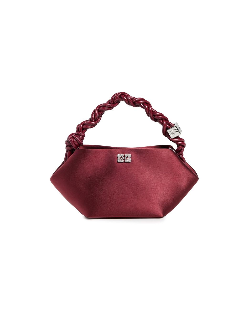 Ganni Bou Bag Mini Soir Satin in Red | Lyst