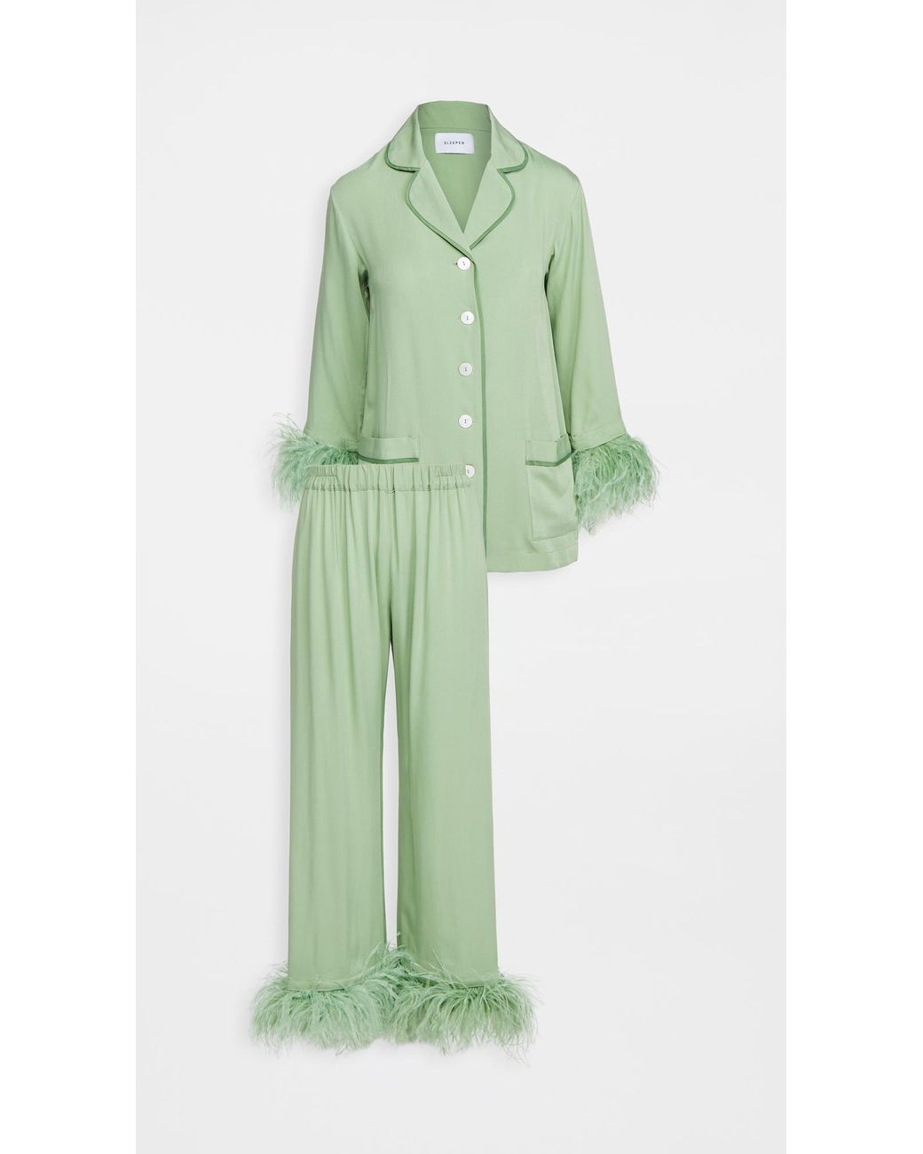 Sleeper Party Pajama Set in Green | Lyst