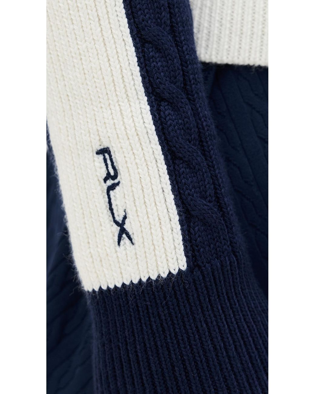 Ralph Lauren Cable Knit Quarter Zip Sweater In Blue Lyst 3552