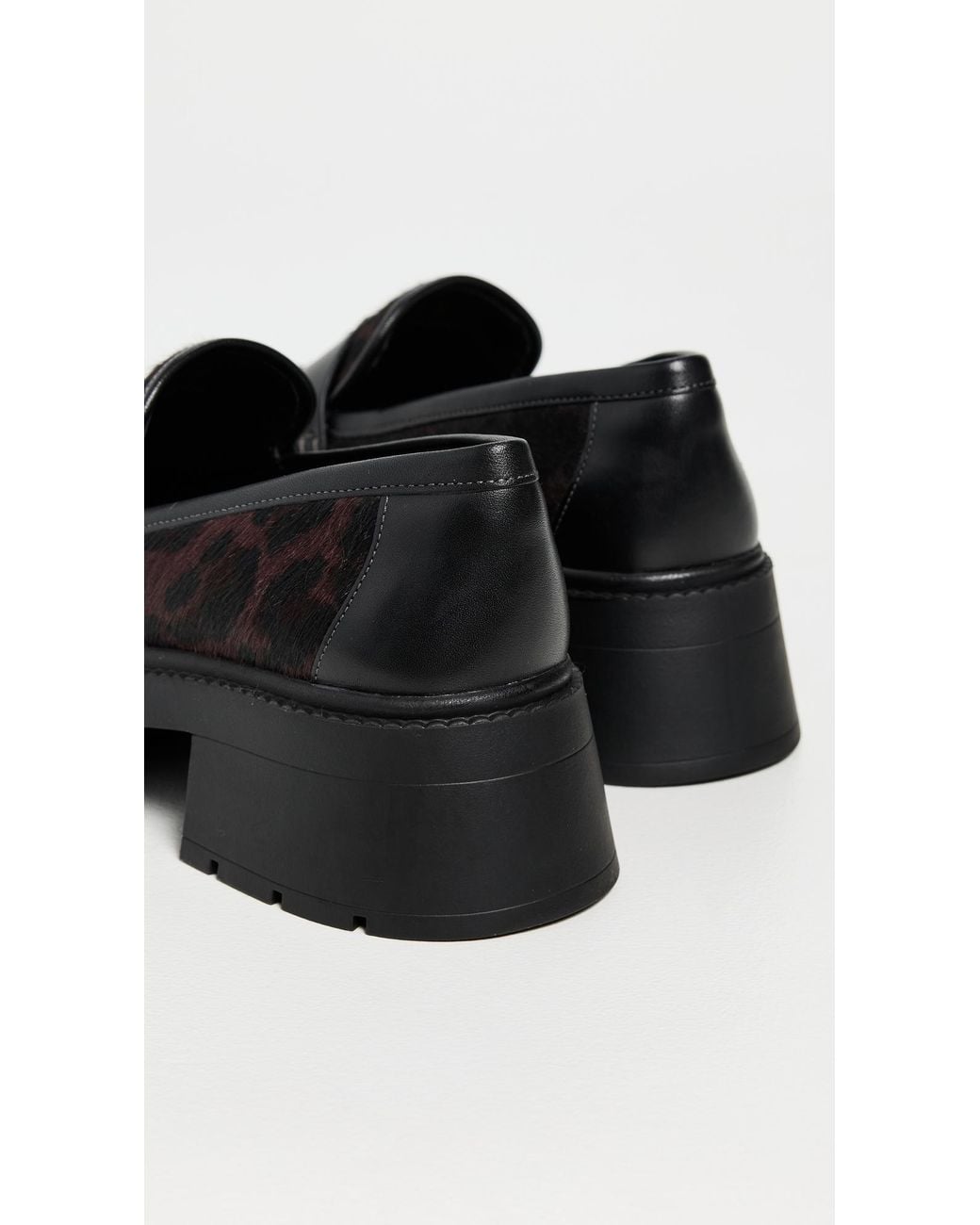 COACH Leah Platform Leopard Print Loafer in Black | Lyst