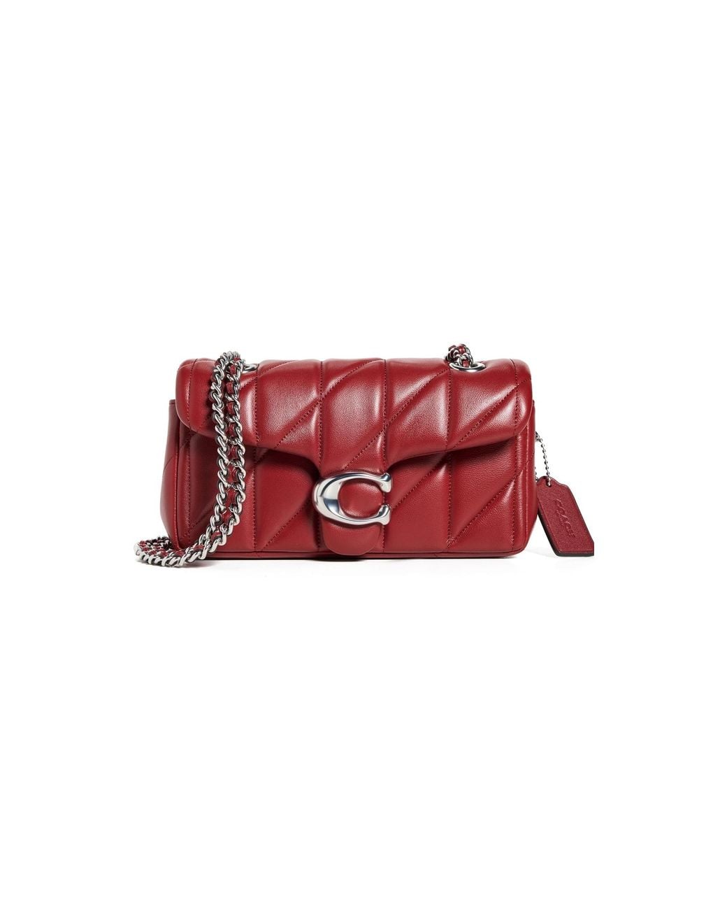 COACH Quilted Tabby Shoulder Bag 20 With Chain in Red | Lyst