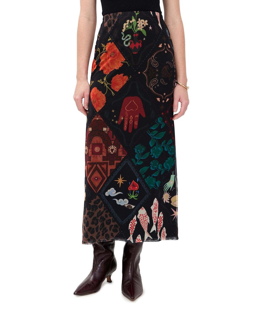 Never Fully Dressed Night Garden Mesh Dorris Skirt in Black | Lyst