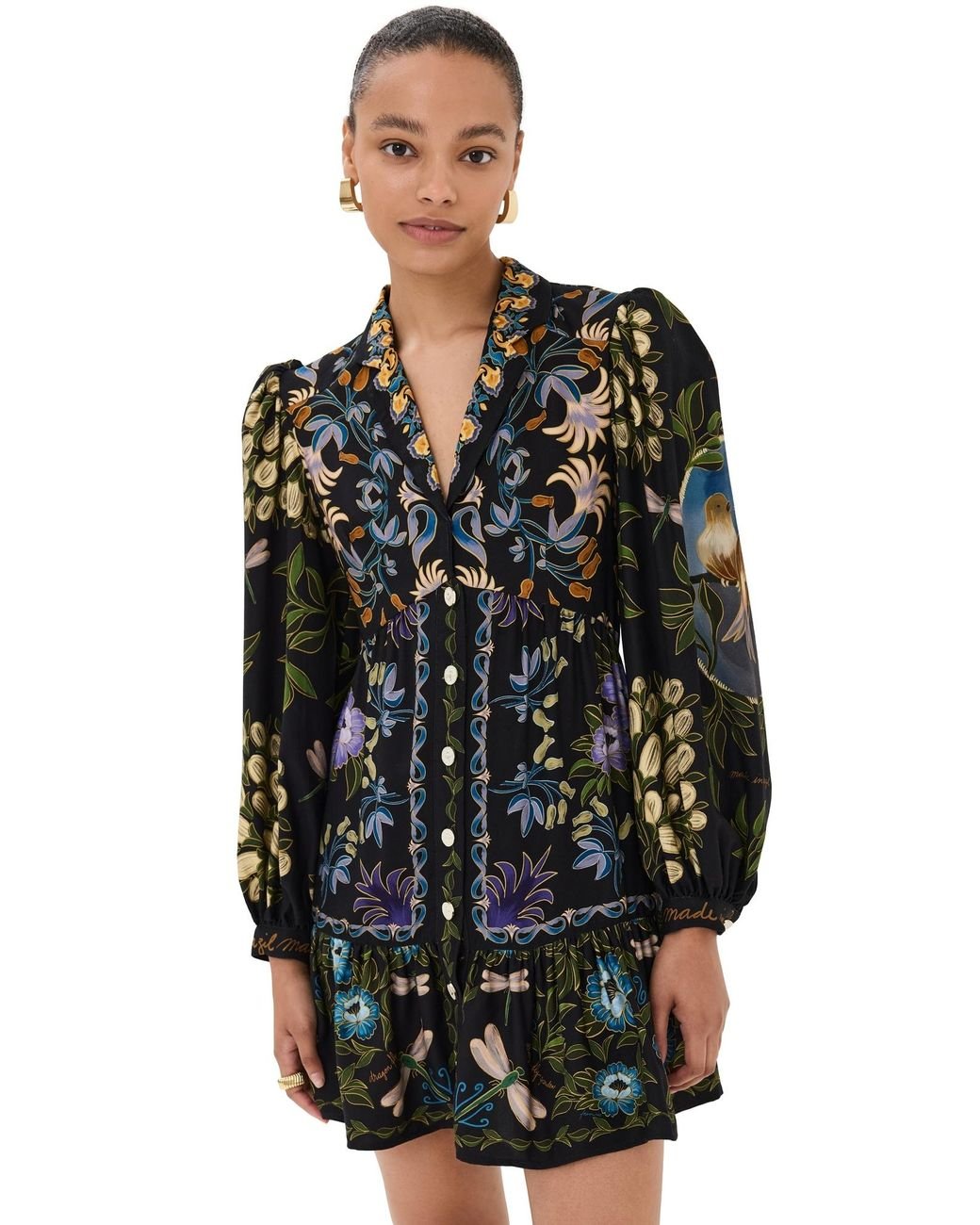 FARM Rio Winter Garden Mini Dress in Black | Lyst