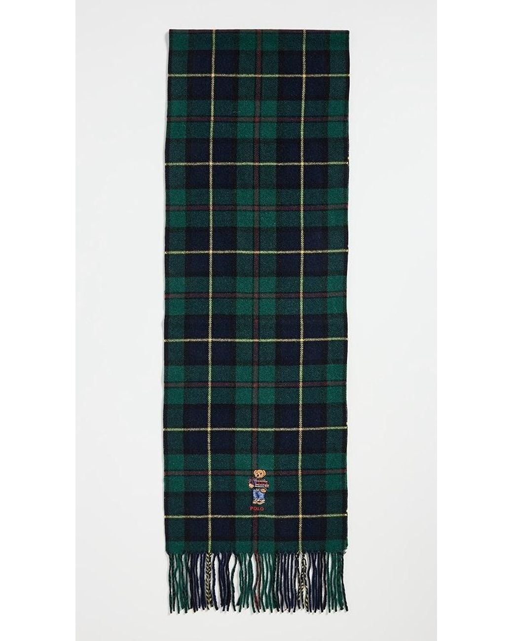 Polo Ralph Lauren Holiday Tartan Bear Scarf in Green for Men | Lyst