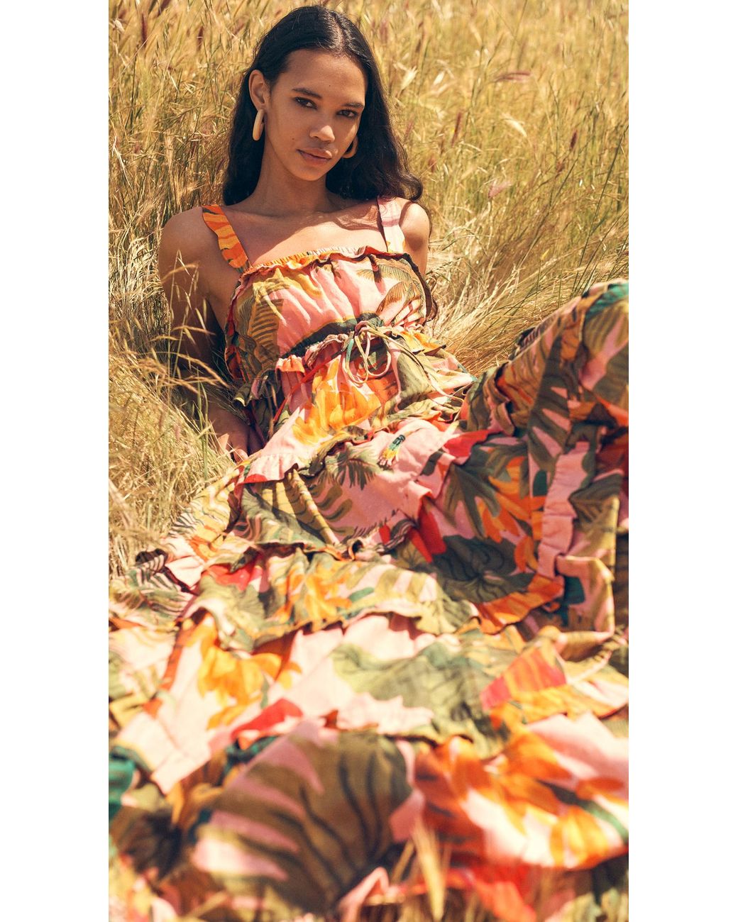 FARM Rio Pink Cocoa Forest Maxi Dress | Lyst